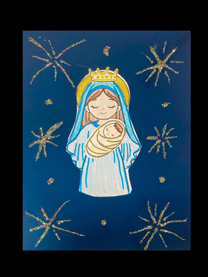 Mary Mother of God Coloring Pages: Catholic Kids Printable Bundle (PDF ...