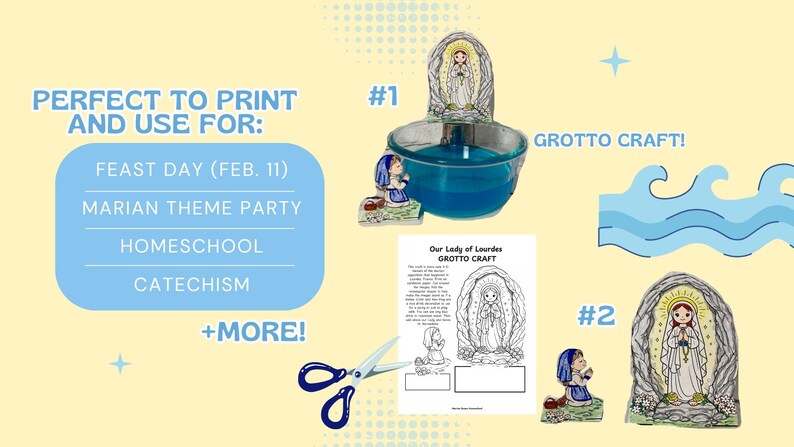 Our Lady of Lourdes Coloring Pages: Catholic Kids Printable Bundle (PDF ...