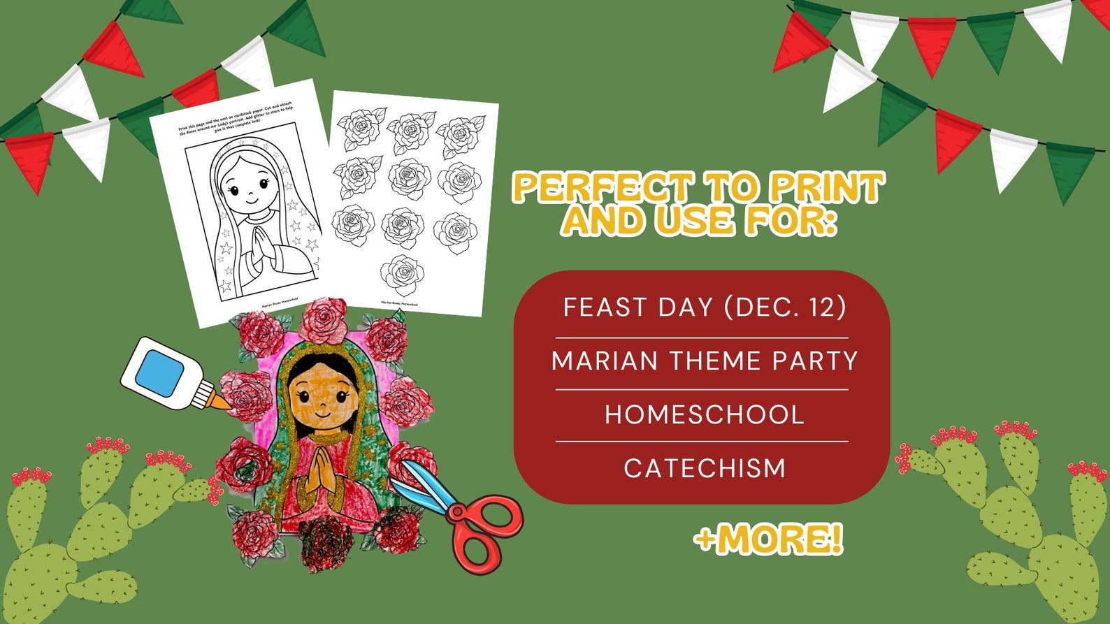 Our Lady of Guadalupe Coloring Pages: Catholic Kids Printable Bundle ...