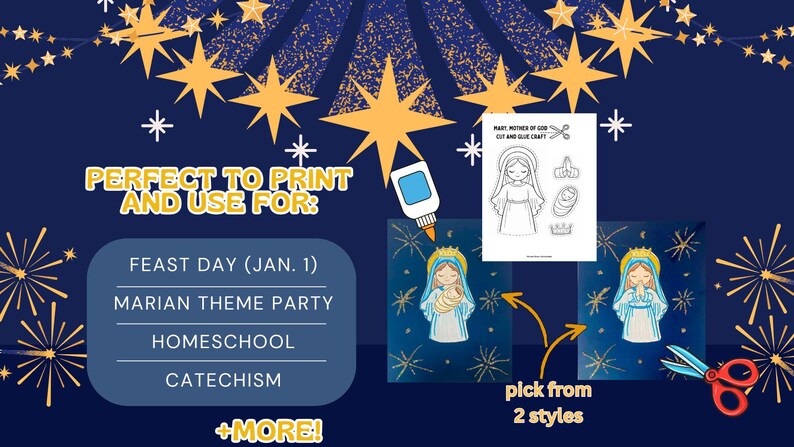 Mary Mother of God Coloring Pages: Catholic Kids Printable Bundle (PDF ...