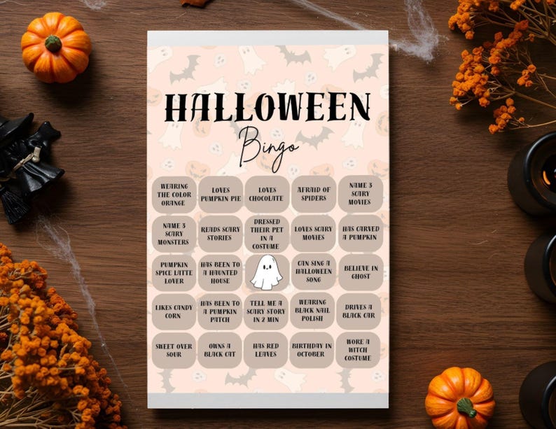 Halloween Bingo Game | Printable Halloween Party Game | Spooky ...