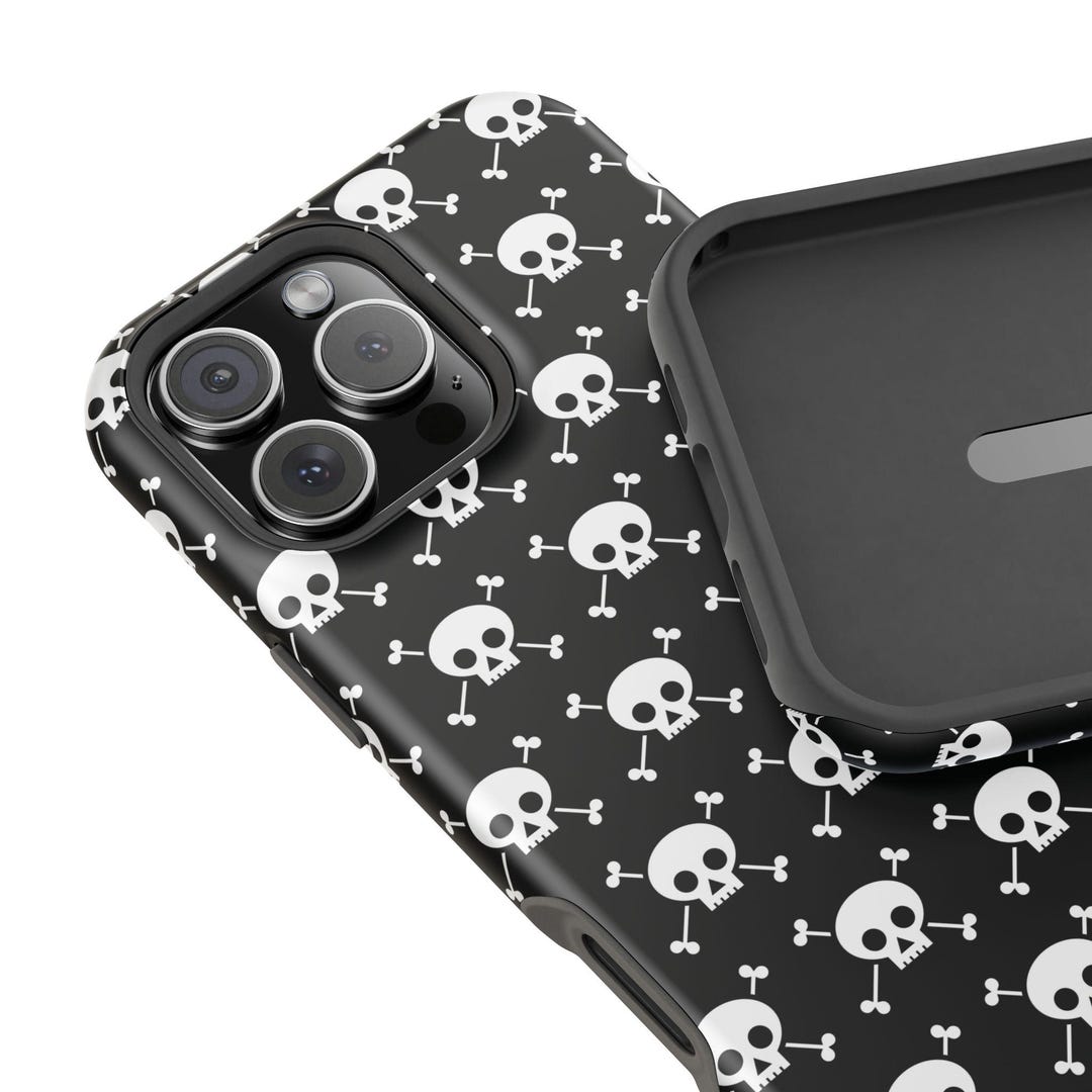 Skull & Crossbones Magsafe Protective Phone Case: Impact Resistant Goth ...