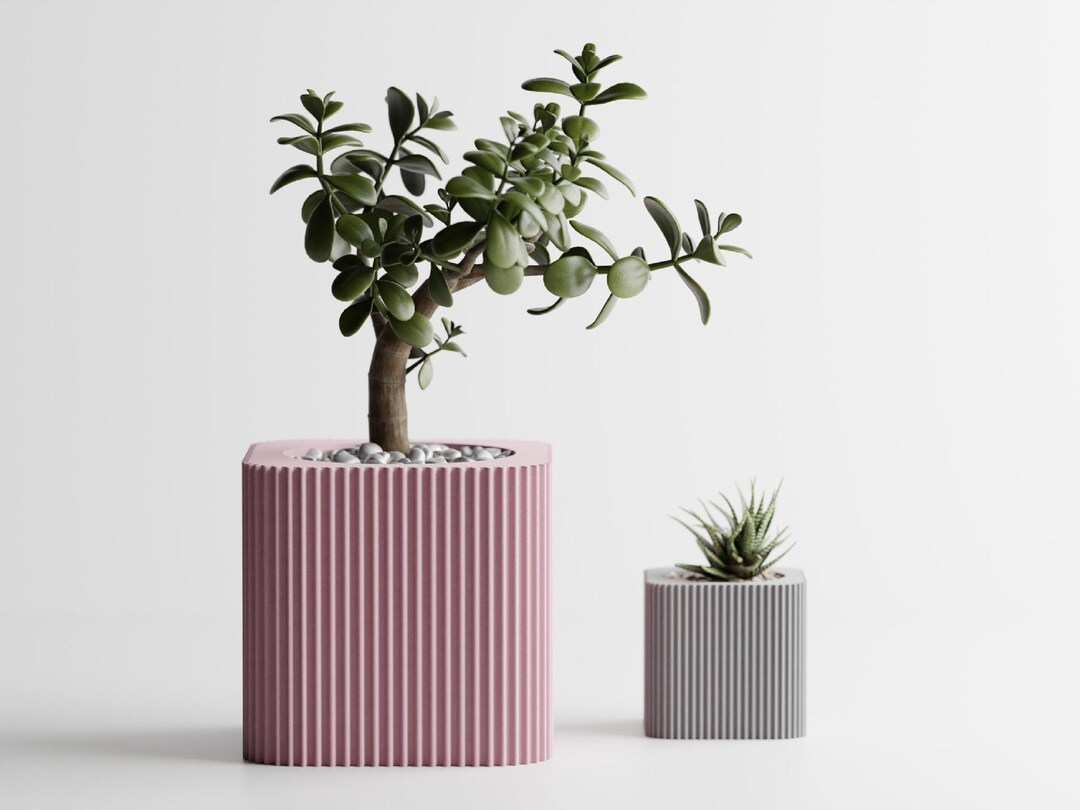 Ribbed Square Pot | Linea Planter | Modern Plant Decor | Scandi Planter ...