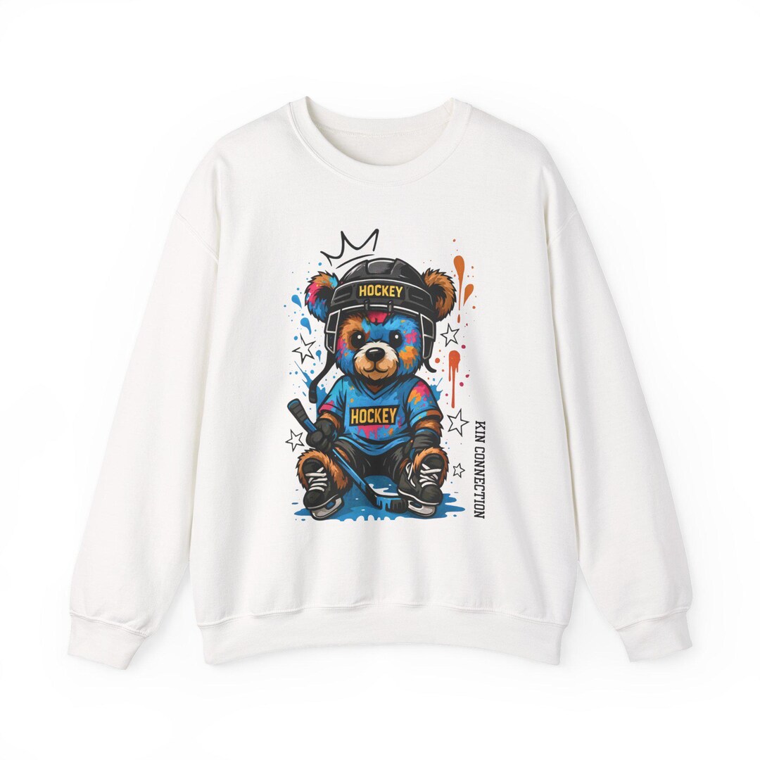 Hockey Kin Bear | Kin Connection Sweatshirt | Cozy Winter Crewneck ...