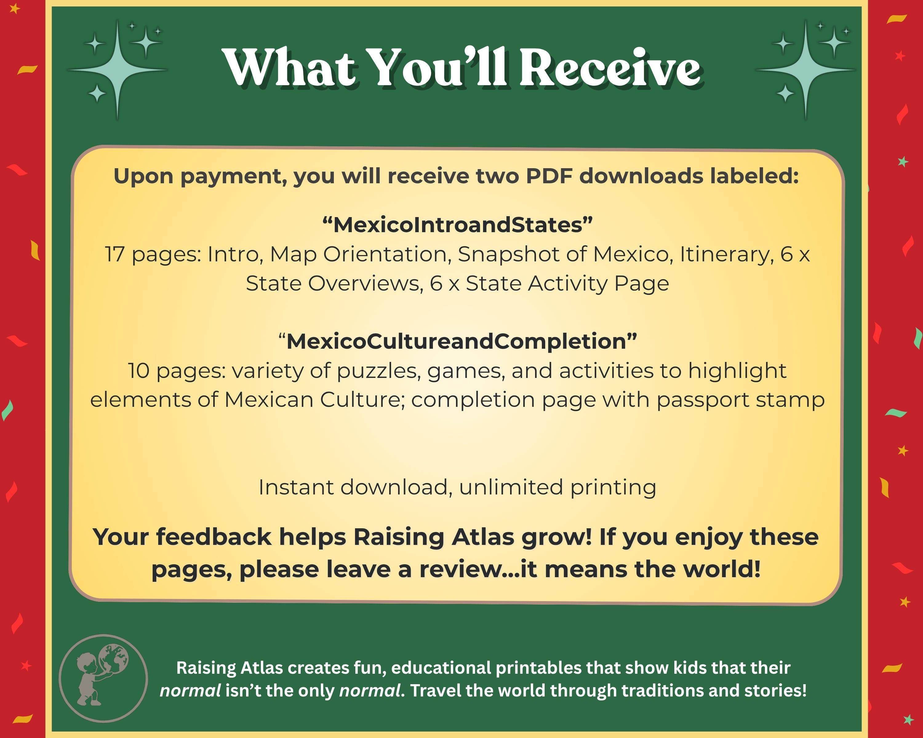 Mexico Educational Activity Pack | Cultural Puzzles and Games for Kids ...