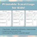 Kids Travel Journal Pages | Printable Vacation Log for Children ...