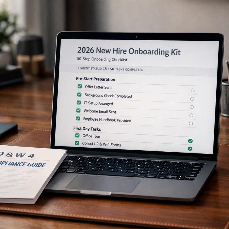 Employee Onboarding Checklist | 50-step HR Compliance, Editable Hiring ...