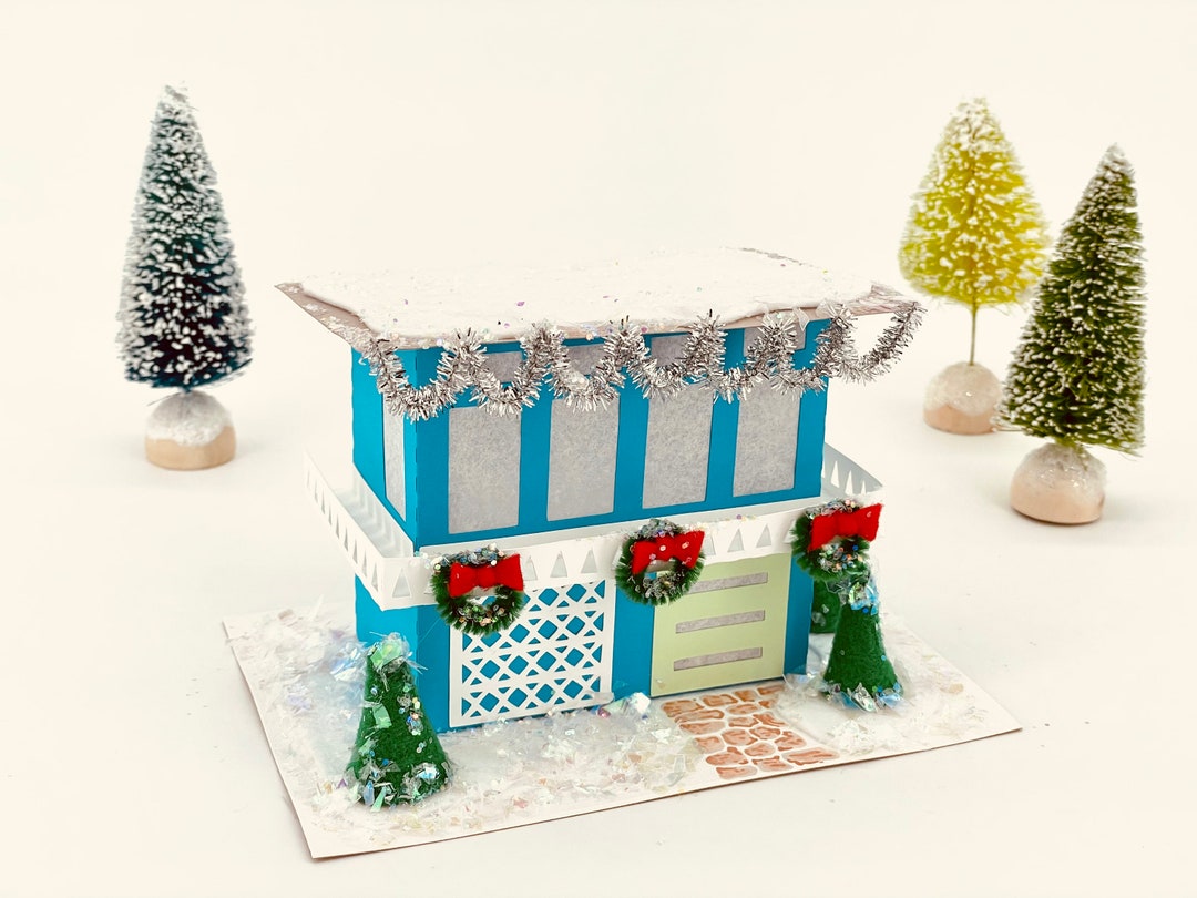 Putz-style Paper House Pattern | Glitter Houses | Holiday Village ...