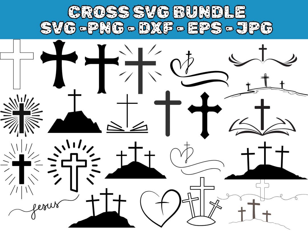 Religious Cross SVG Clipart Bundle: Christian, Catholic, Easter ...