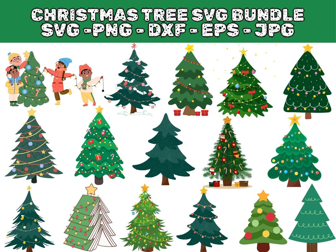 Christmas Tree SVG Bundle: Holiday Clipart (digital Download) - Etsy