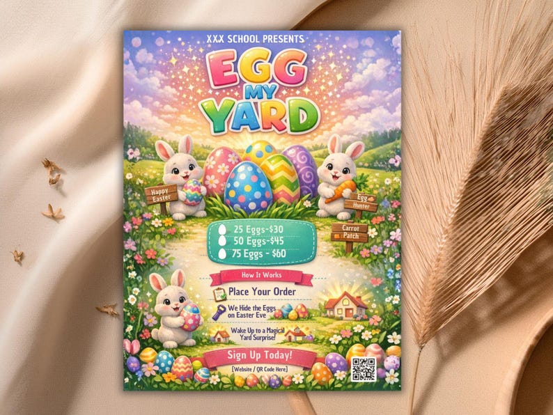 Egg My Yard Flyer: Easter Fundraiser Template (canva, Digital Download ...
