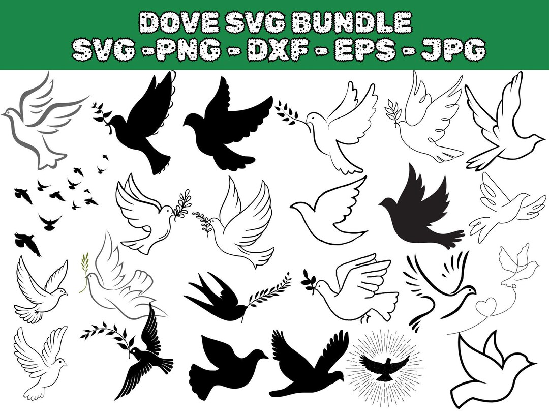 Taube SVG Bundle: Taube Clipart, Hochzeitstauben (Digitale Dateien ...