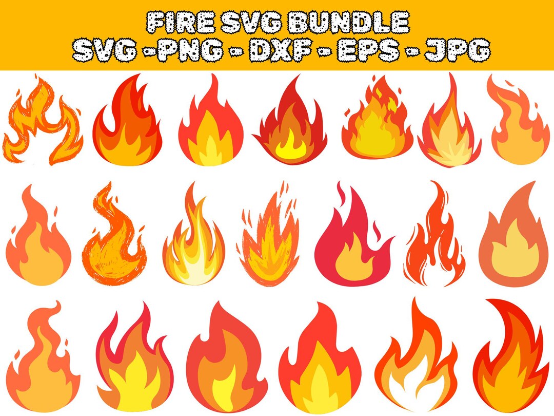 Fire Flames SVG Bundle, Clipart Graphics (digital Download) - Etsy