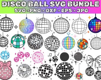 Retro Disco Ball SVG Bundle: Groovy Clipart (digital Download) - Etsy