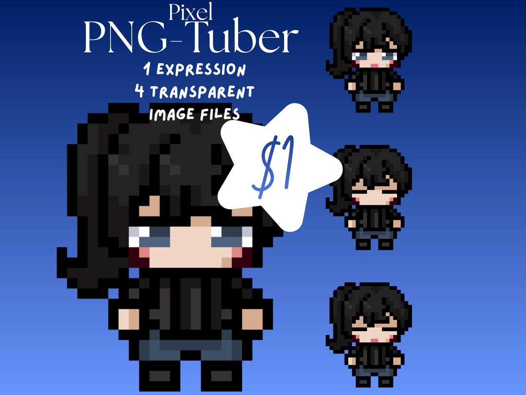 Simple Pixel Girl Pngtuber Version One - Etsy