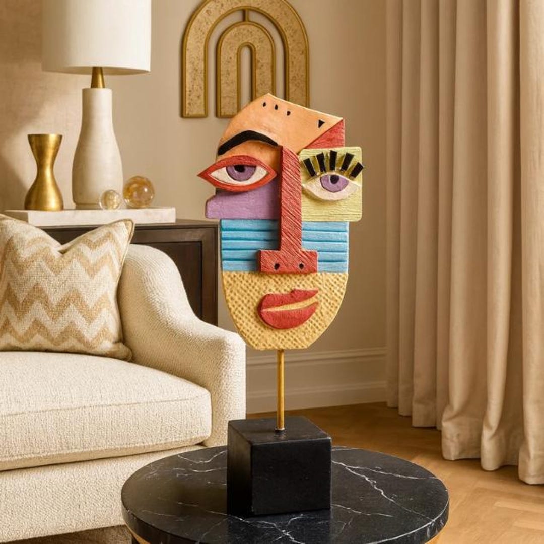 Wink Abstract Sculpture Modern Resin Figurine African Art Decor for ...