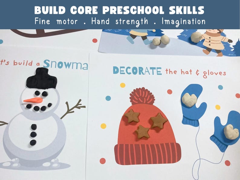 Winter Play Dough Mats Printable, Seasonal Toddler Activities ...