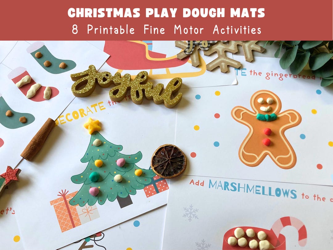 Christmas Play Dough Mats Printable, Holiday Toddler Activities ...