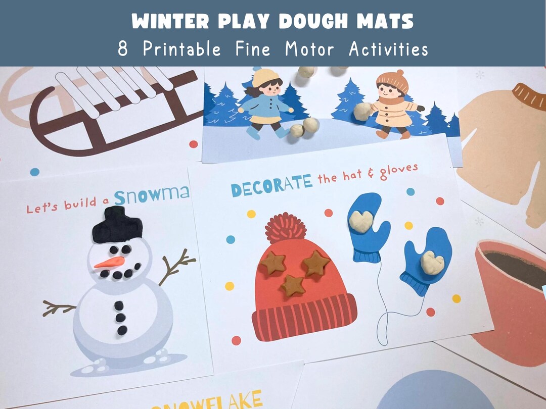 Winter Play Dough Mats Printable, Seasonal Toddler Activities ...