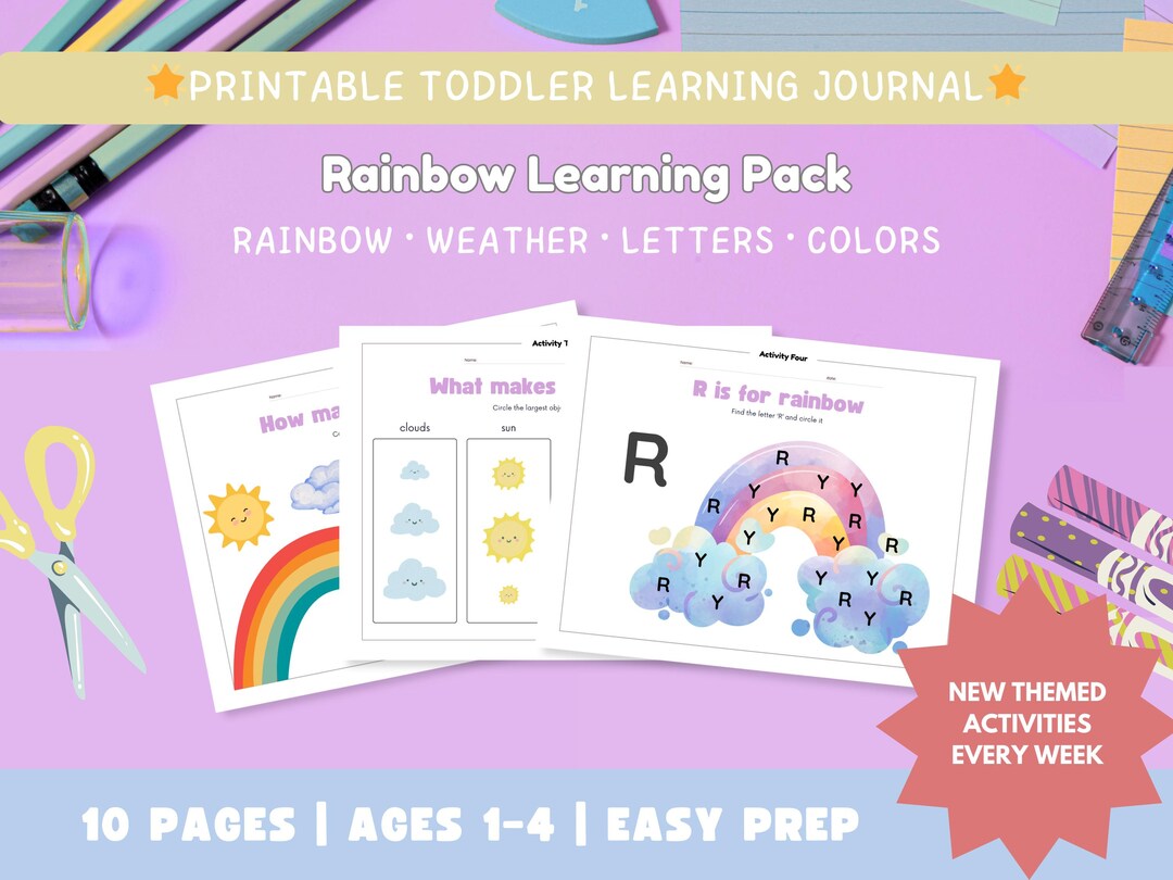 Rainbow Toddler Worksheets | Rainbow Colors Weather Preschool ...