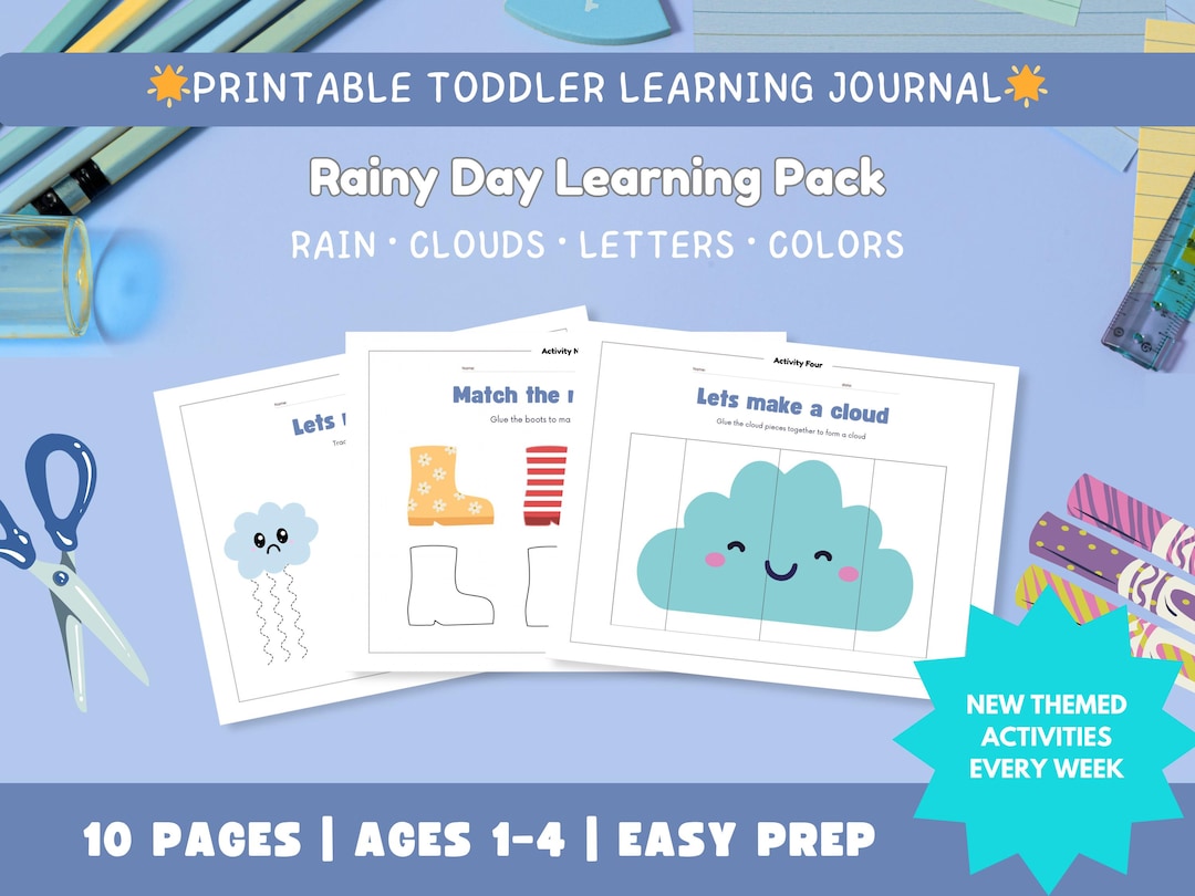Rainy Day Kids Worksheets | Spring, Clouds, Rain Toddler Preschool ...