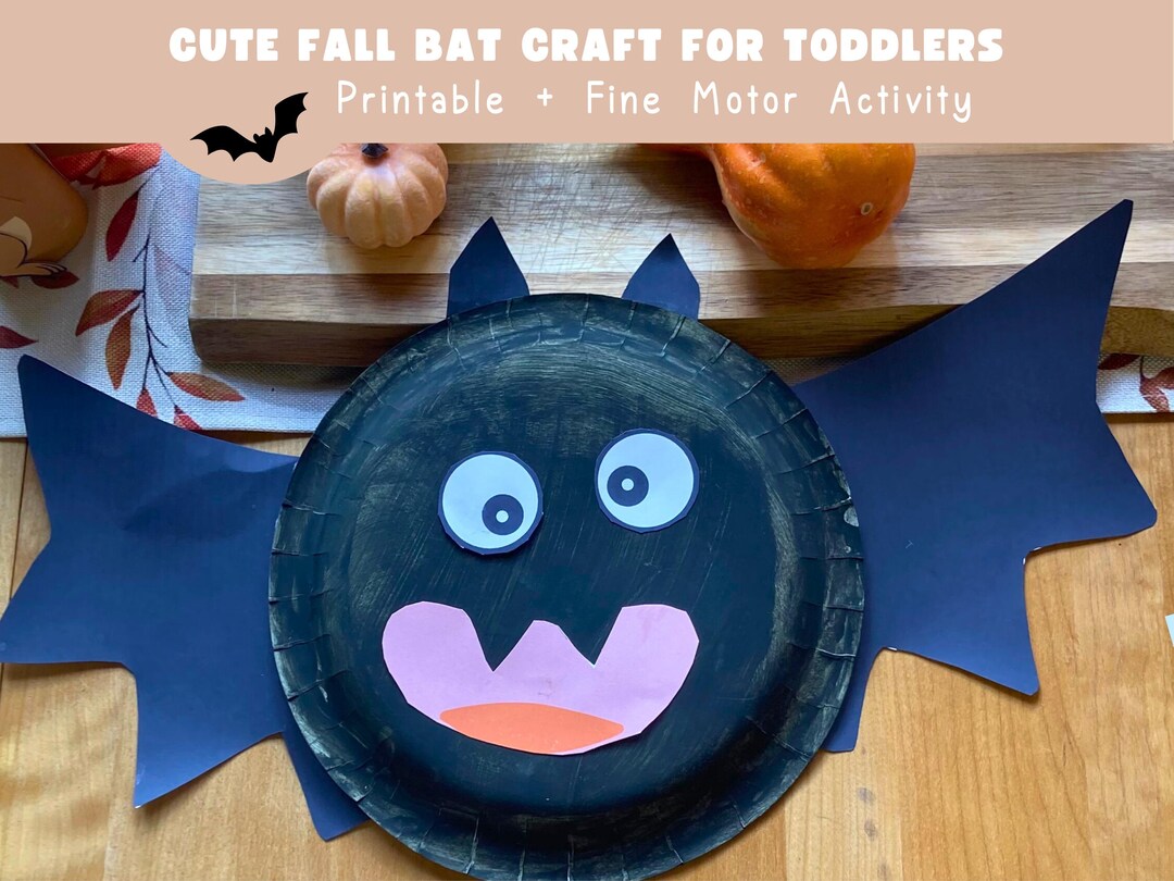 Bat Paper Plate Craft Printable | Halloween Fall Activity for Kids ...