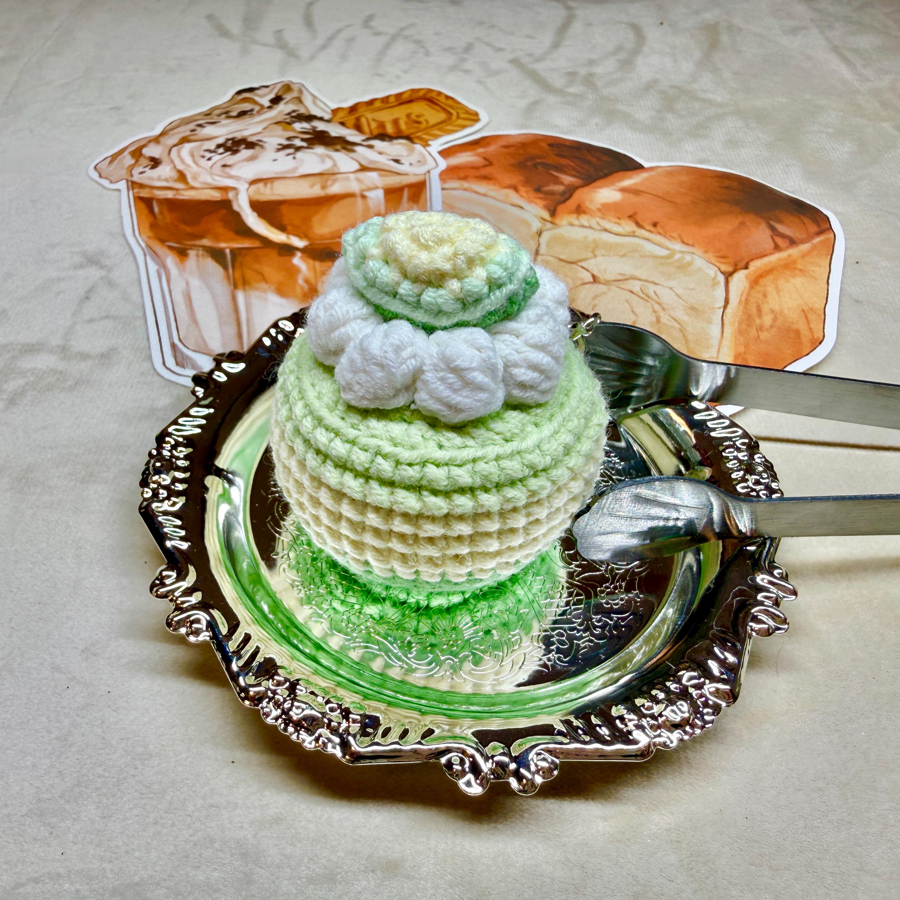 100% Handmade Crochet Basque Cheesecake Charm, Crochet Keychain, Foodie ...
