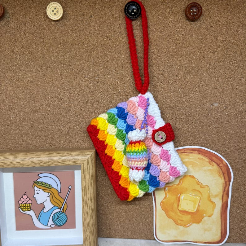 100% Handmade Crochet Fruity Small-size Purse and Charm, Crochet Bag ...