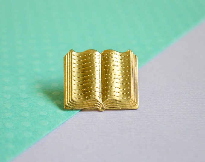 Book Lapel Pin Book Jewelry Pin Badge Book Lover Librarian Book Gift ...