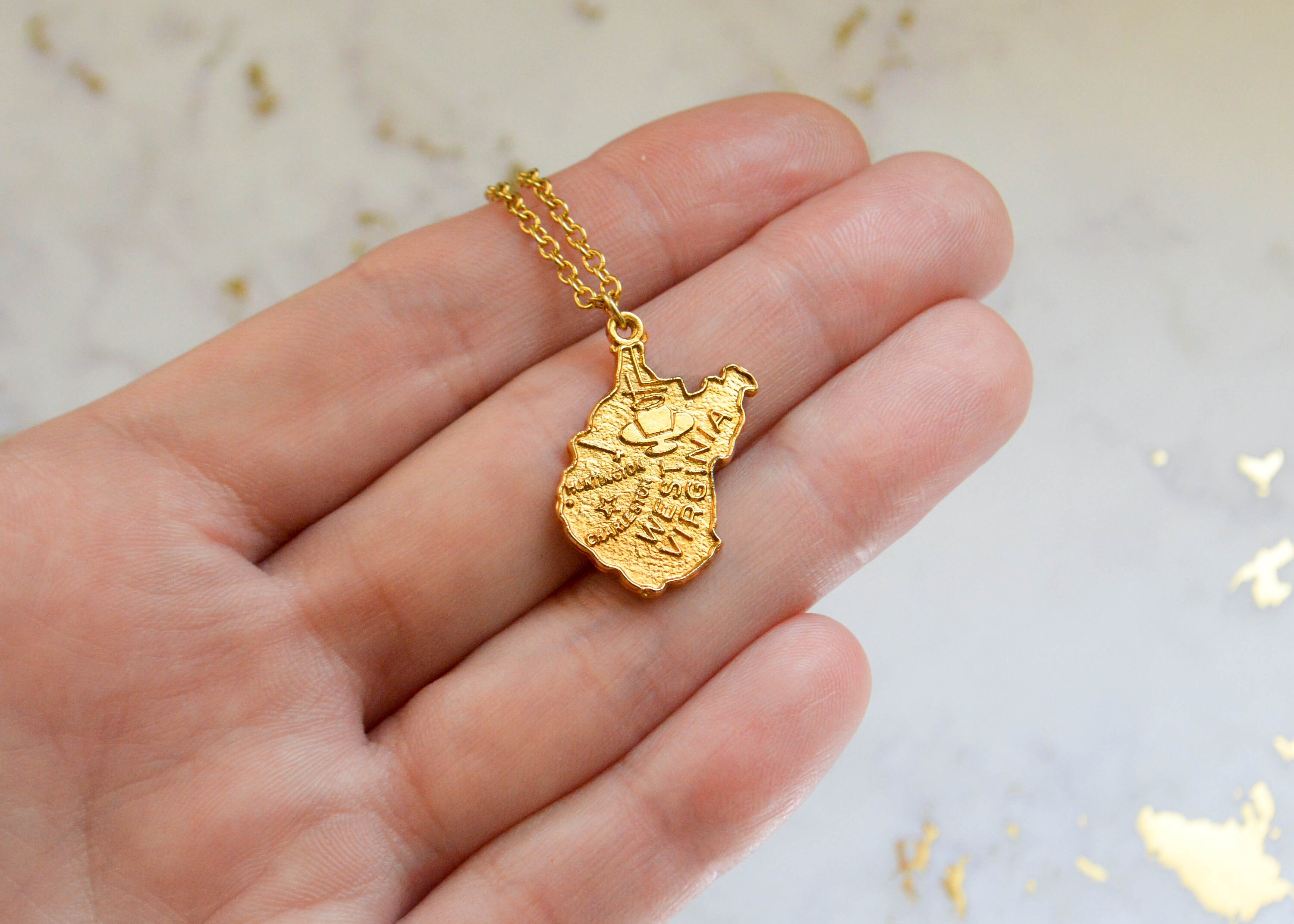 Vintage West Virginia Necklace State Necklace West - Etsy