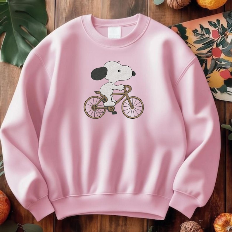 Cartoon Dog Bicycle Embroidery Design | Multi-size PES DST EXP (digital ...
