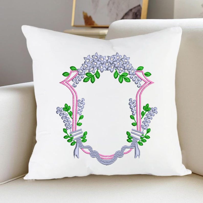 Monogram Frame Embroidery Design Bundle, Wreath Crest, Baby Banner ...
