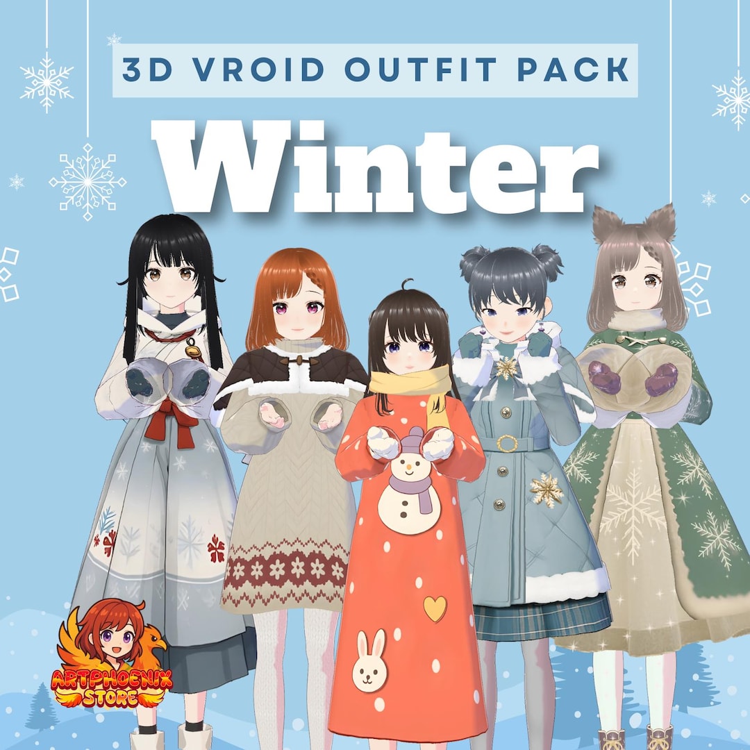Vroid Valentine Winter Outfit Pack | 3D Anime Avatar Clothes - Etsy UK