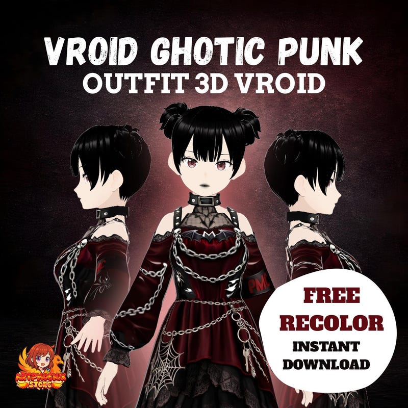 Goth Vrchat Avatar - Etsy