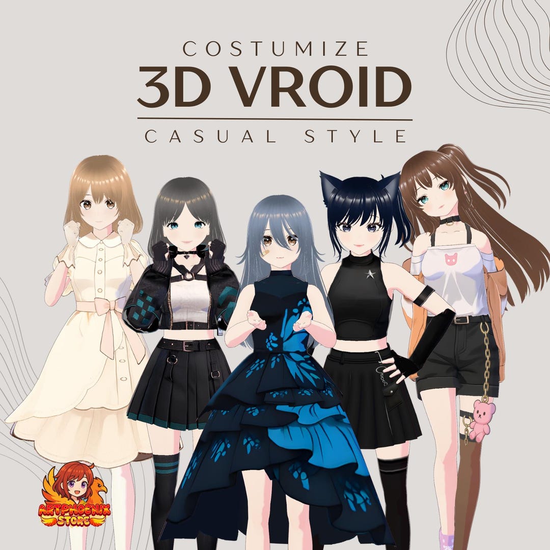 Vroid Valentine Outfit | 3D Vtuber Casual Streetwear (textures) - Etsy