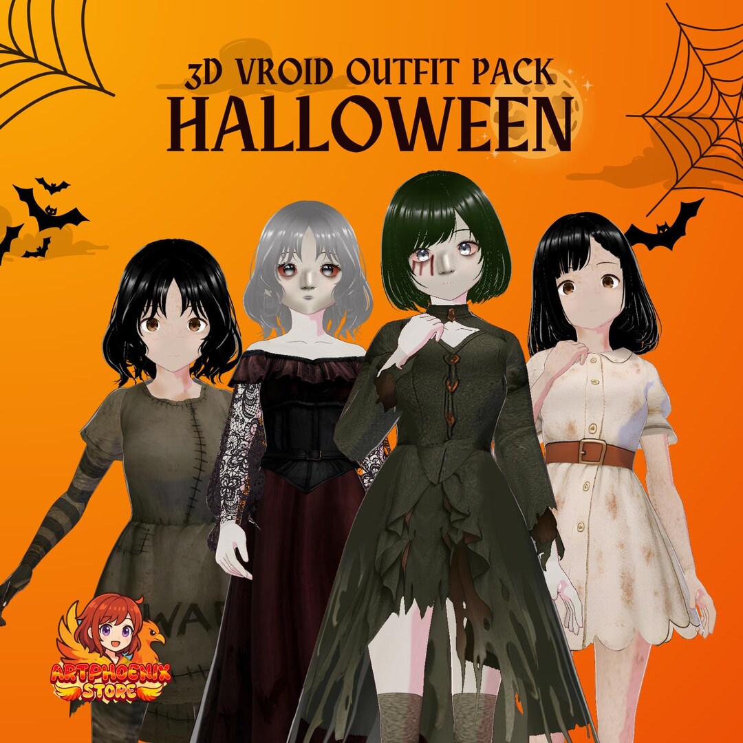 Vroid Halloween Outfit | Gothic Horror 3D Dress Pack - Etsy