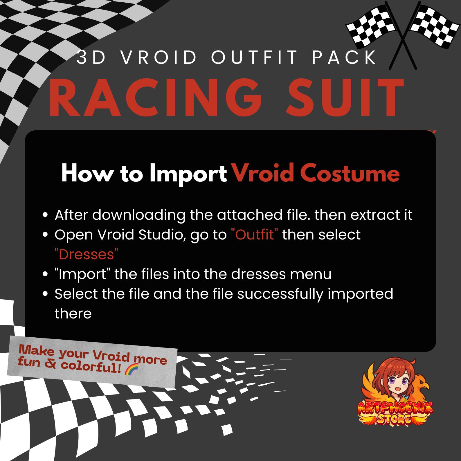 Vroid Jacket Racing Suit Outfit | Sporty 3D Vtuber Clothing - Etsy