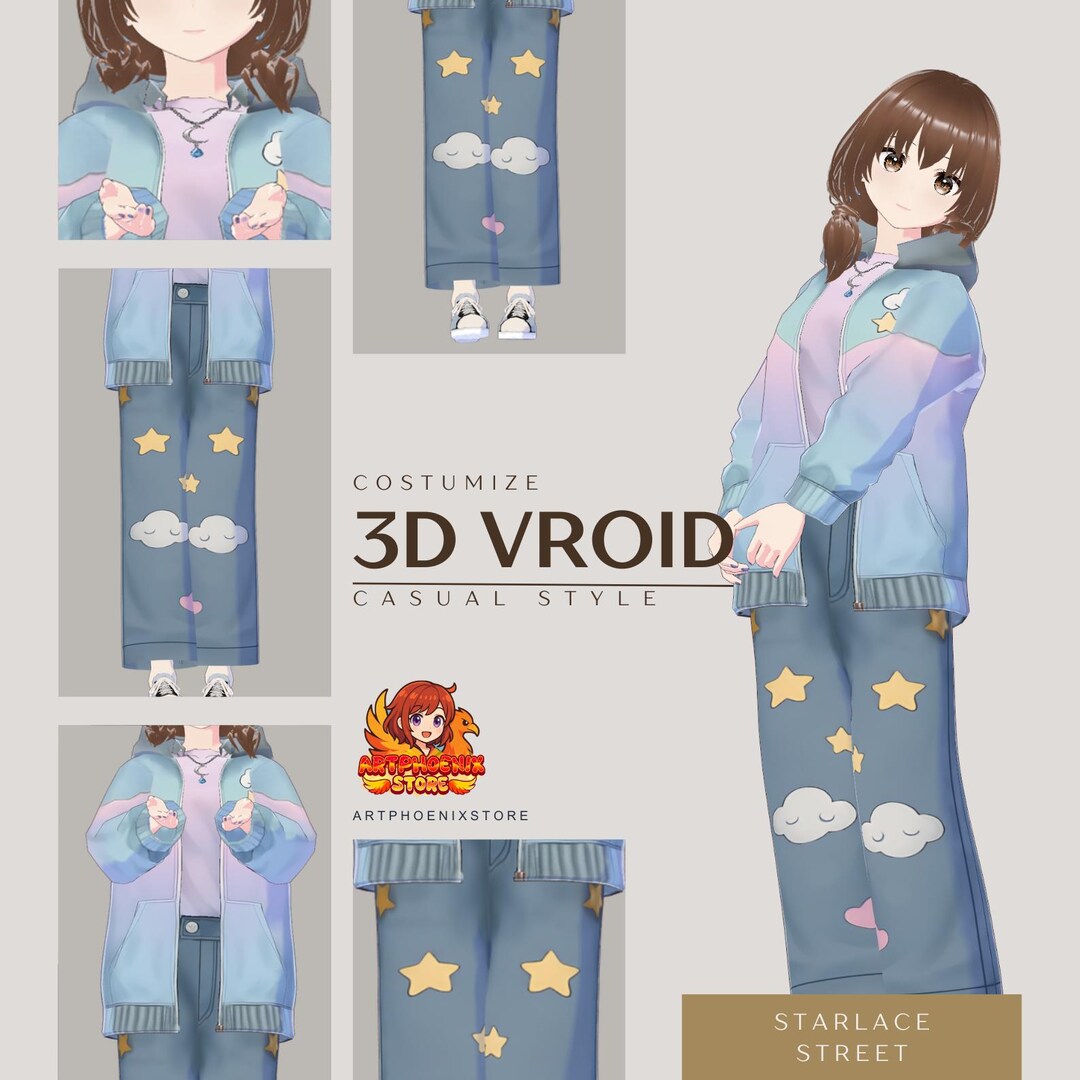 LIMITED Professional Vroid Asset Outfit: Cozy Hoodie Pants (vroid ...