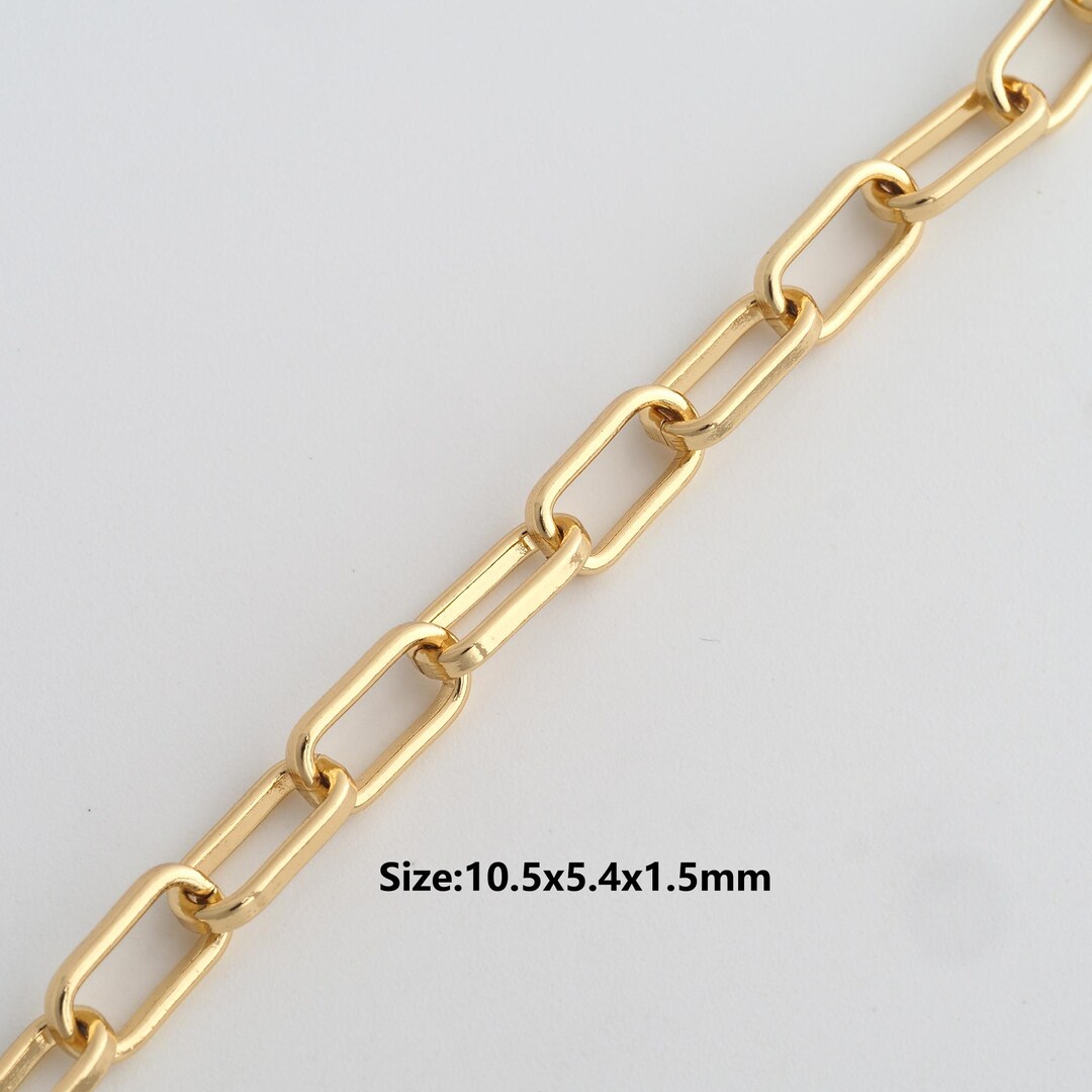 1/5/10 Meter Gold Paper Clip Chains,18k Gold Filled Semi Finished ...