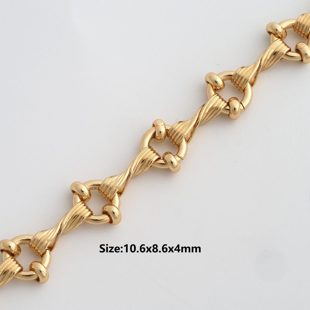 1/5/10 Meter Gold Twist Chains,18k Gold Filled Semi Finished Chains ...