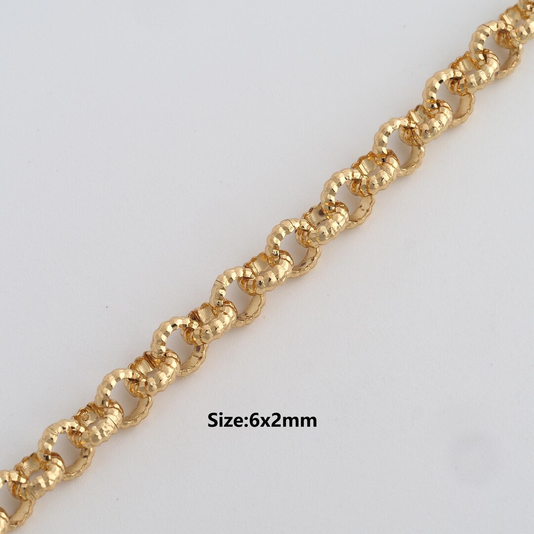 1/5/10 Meter Gold Rolo Chains,18k Gold Filled Semi Finished Chains ...