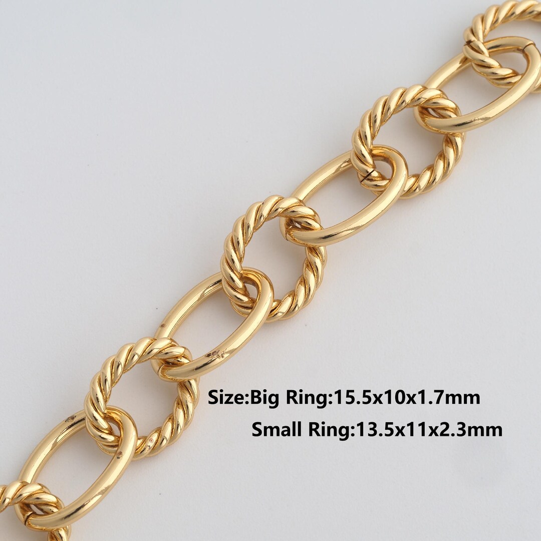 1/5/10 Meter Gold Twist Chains,18k Gold Filled Semi Finished Chains ...