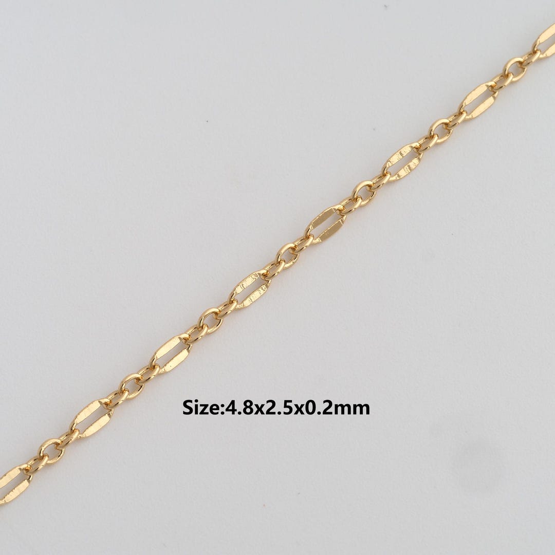 1/5/10 Meter Gold Lip Chains,18k Gold Filled Semi Finished Chains ...