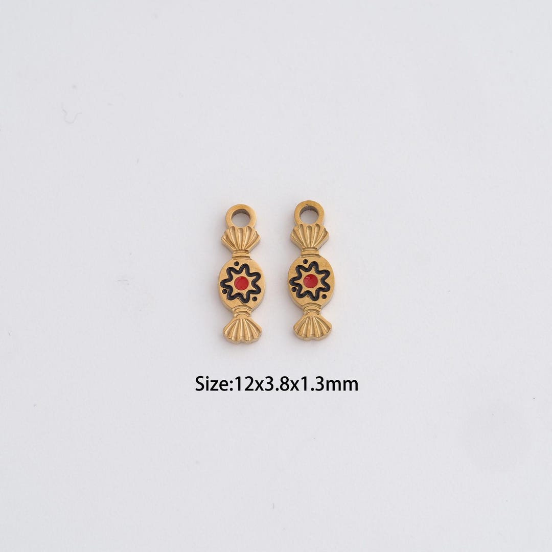 1/5/10 Pcs Steel Candy Pendant,stainless Steel Sweet Charms,enamel ...