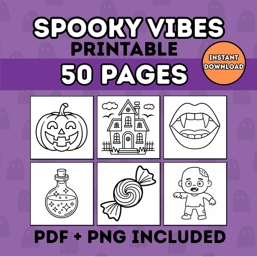 Cozy Bold and Easy Spooky Halloween Coloring Pages for Kids Adults 50 ...