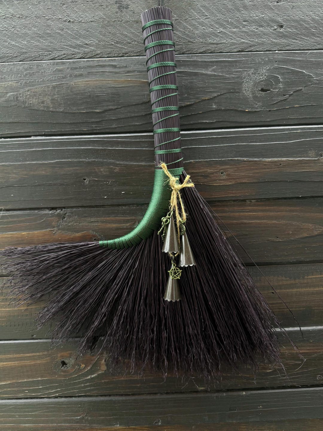 Greenwarden Bell Whisk — Witch’s Whisk With Bronze Bells, Key Charm and ...