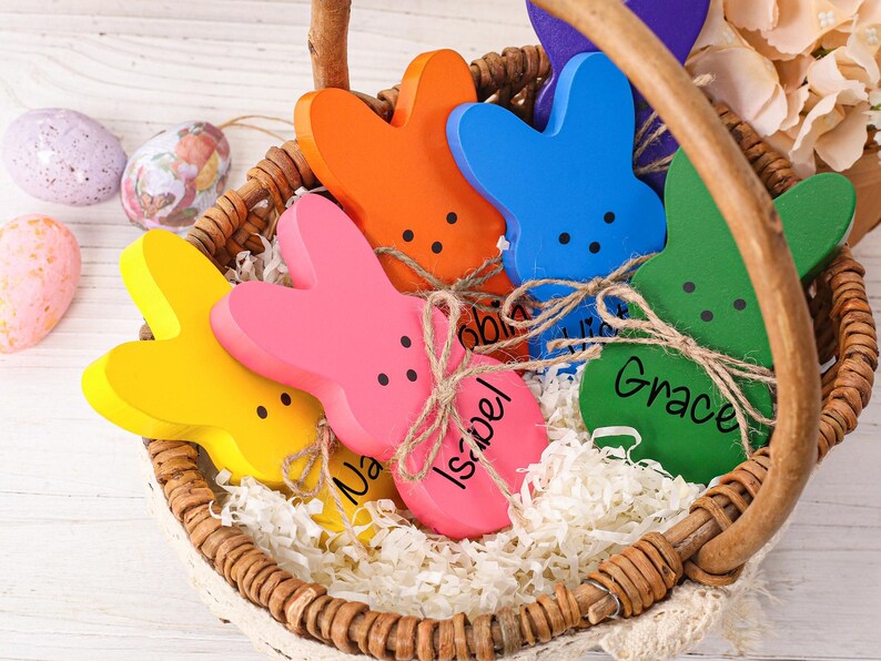 Add-on Personalized Easter Peeps Wooden, Wooden Easter Peeps Blocks ...