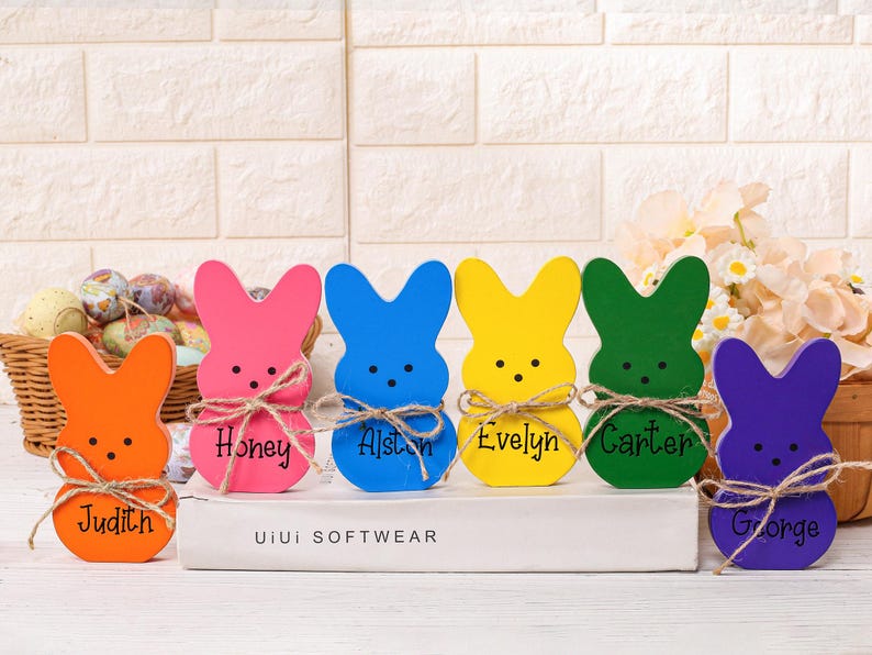 Add-on Personalized Easter Peeps Wooden, Wooden Easter Peeps Blocks ...