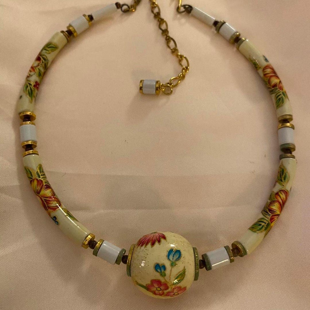 Vintage Porcelain Hand Painted Larger Choker Collar Bone Area - Etsy