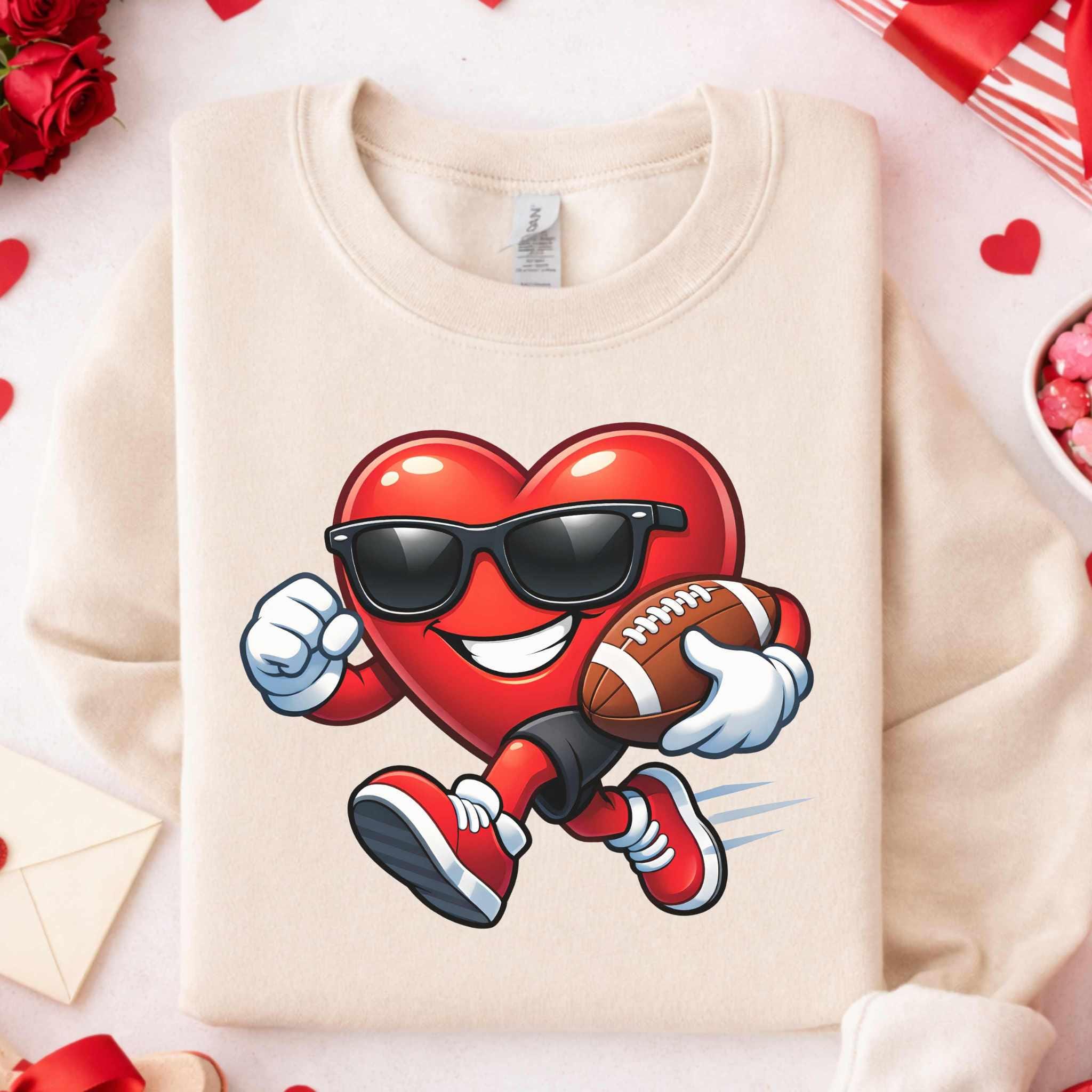 Sports Valentine PNG Bundle | 5 Sports Clipart | Heart Mascot Design ...